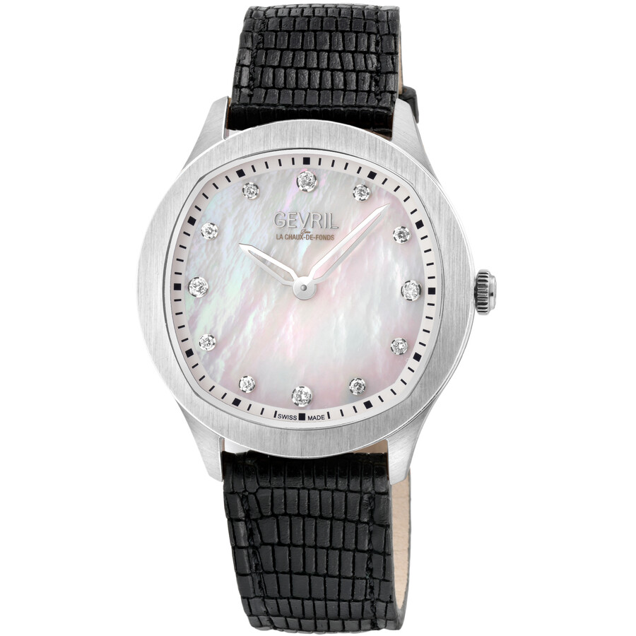 Gevril Morcote Diamond Mother of Pearl Dial Ladies Watch 10041 ...