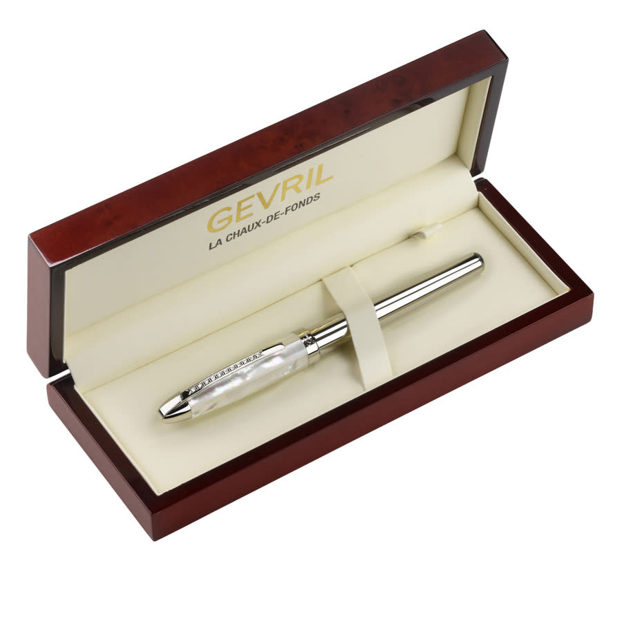 Gevril Morcote Sterling Silver Roller Ball Diamond Pen GEV-R9262-0 ...