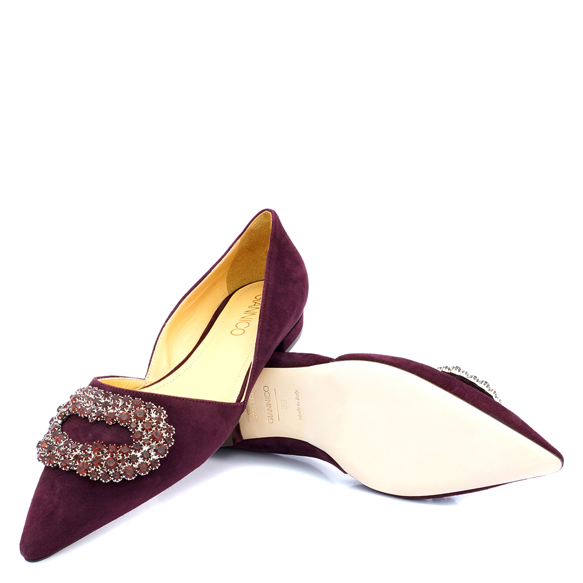 Giannico Ladies Merlot Flat Daphne Loafers, Brand Size 40 ( US Size 10 ...