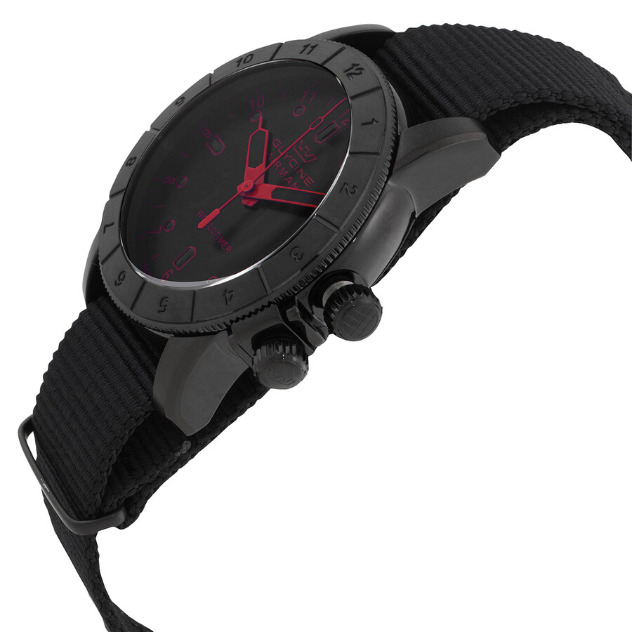 Glycine Airman Contemporary Worldtimer Quartz Black Dial Men's Watch ...
