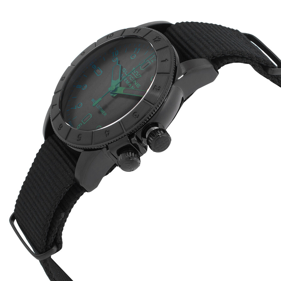 Glycine Airman Contemporary Worldtimer Quartz Black Dial Men's Watch ...