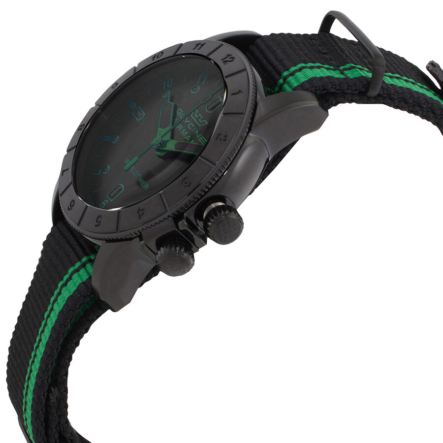 Glycine Airman Contemporary Worldtimer Quartz Black Dial Men's Watch ...