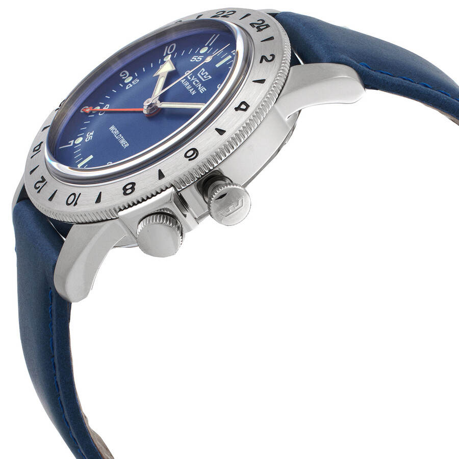 Glycine Airman Vintage GMT Quartz Blue Dial Men's Watch GL1049 ...