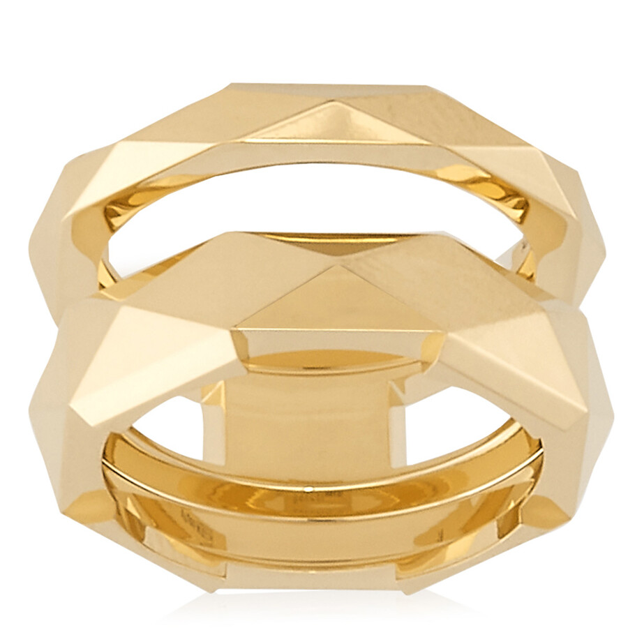 Gucci 18K Yellow Gold Link To Love Double Ring, Size 14 YBC745657001 - Ladies Jewelry, Link To ...