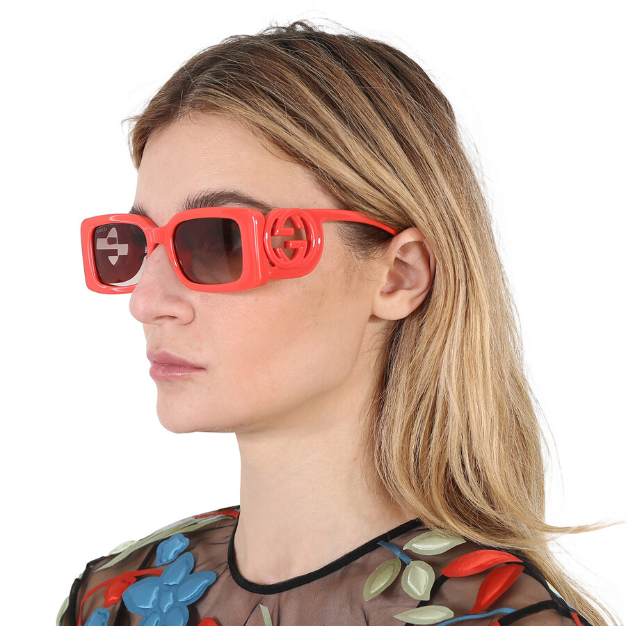Gucci Brown Gradient Rectangular Ladies Sunglasses GG1325S 005 54 889652412580 - Sunglasses ...