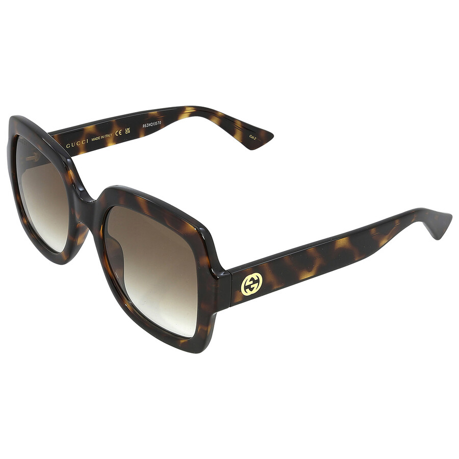 Gucci Brown Gradient Square Ladies Sunglasses GG1337S 003 54 ...