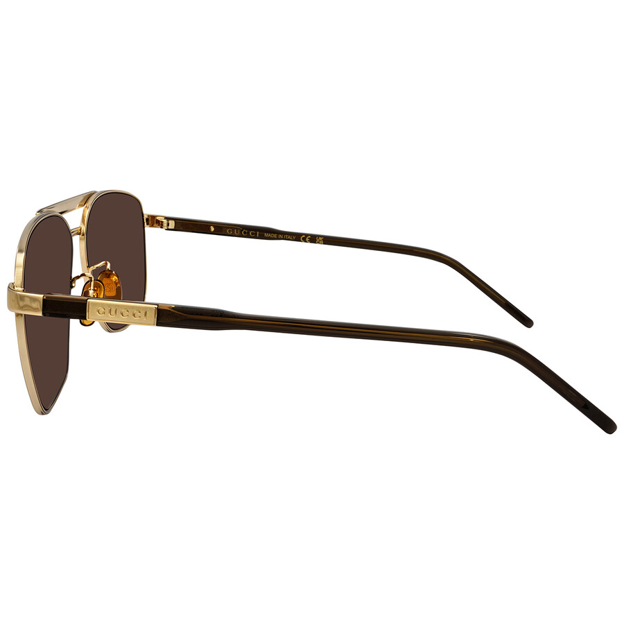 Gucci Brown Navigator Men's Sunglasses GG1164S 002 58 889652379241 ...
