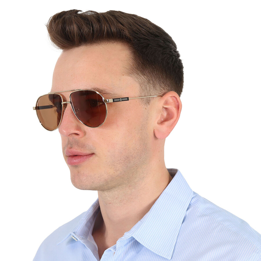 Gucci Brown Pilot Men's Sunglasses GG1311S 004 61 889652413440 ...