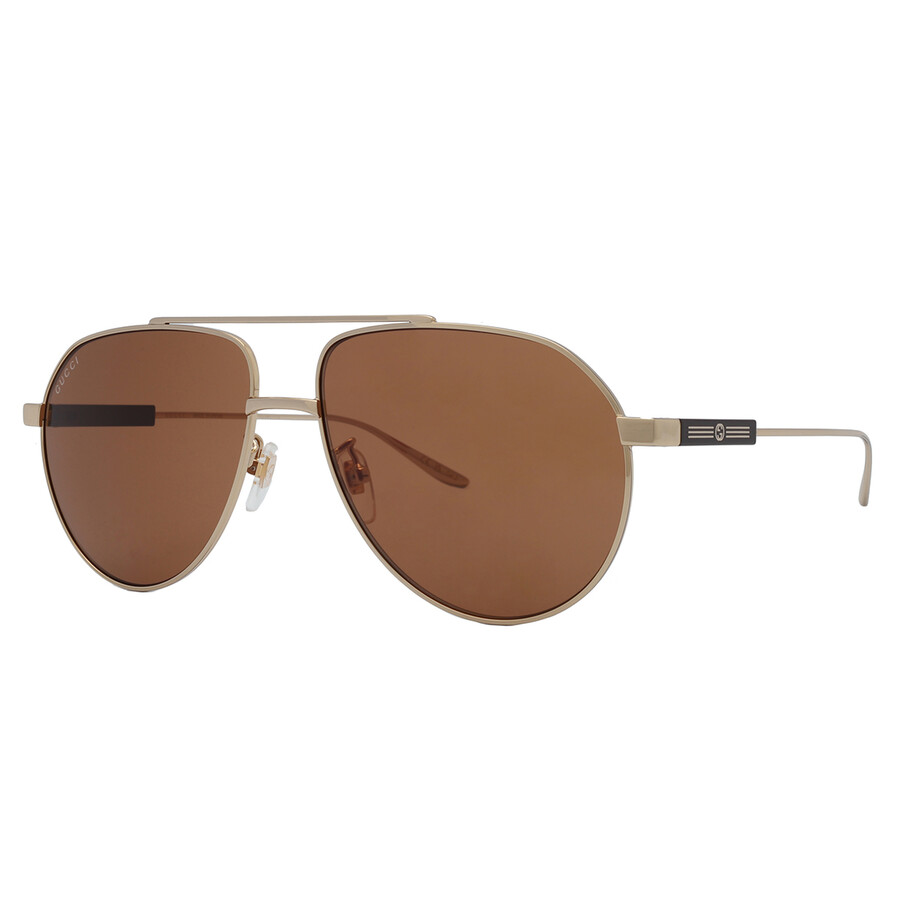 Gucci Brown Pilot Men's Sunglasses GG1311S 004 61 889652413440 ...