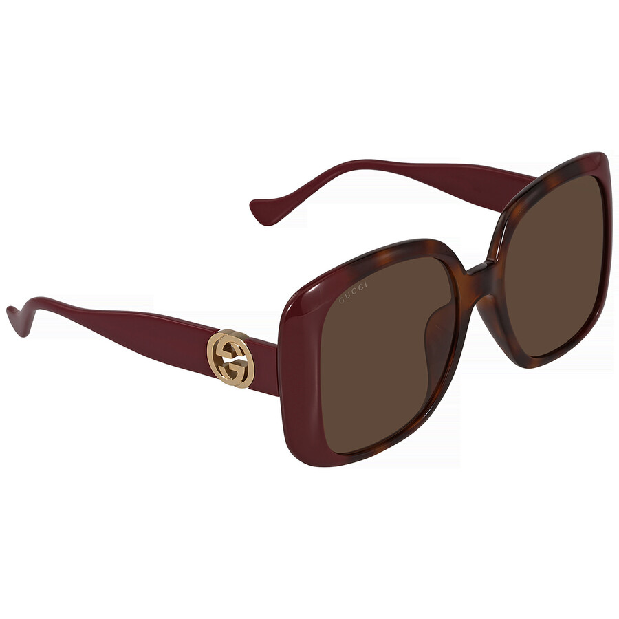 Gucci Brown Rectangular Ladies Sunglasses GG1029SA 003 57 889652357065 ...