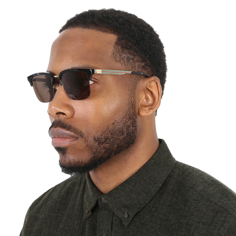 Gucci Brown Rectangular Men's Sunglasses GG1226S 001 53 889652393957 ...