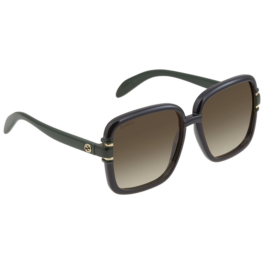 Gucci Brown Square Ladies Sunglasses GG1066S 003 59 889652375748 ...