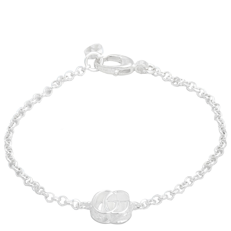 Gucci Gg Marmont Sterling Silver Logo Bracelet, Size 19 YBA770756001 ...