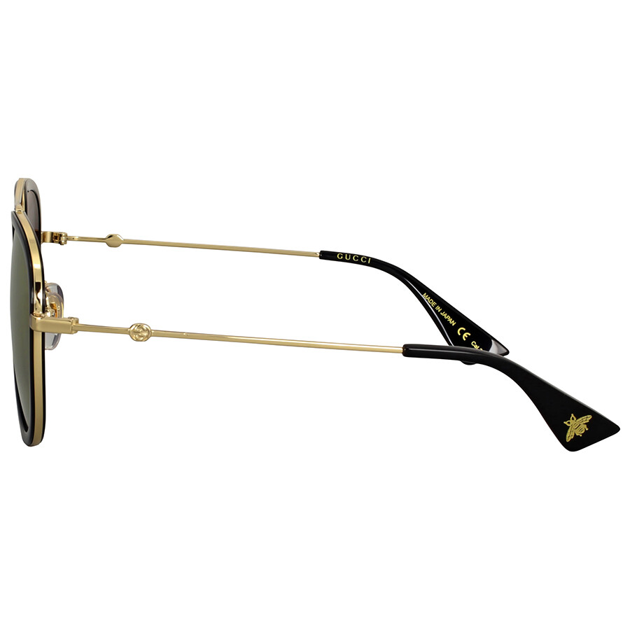 Gucci Gold Pilot Ladies Sunglasses GG0062S 001 57 889652051277 ...
