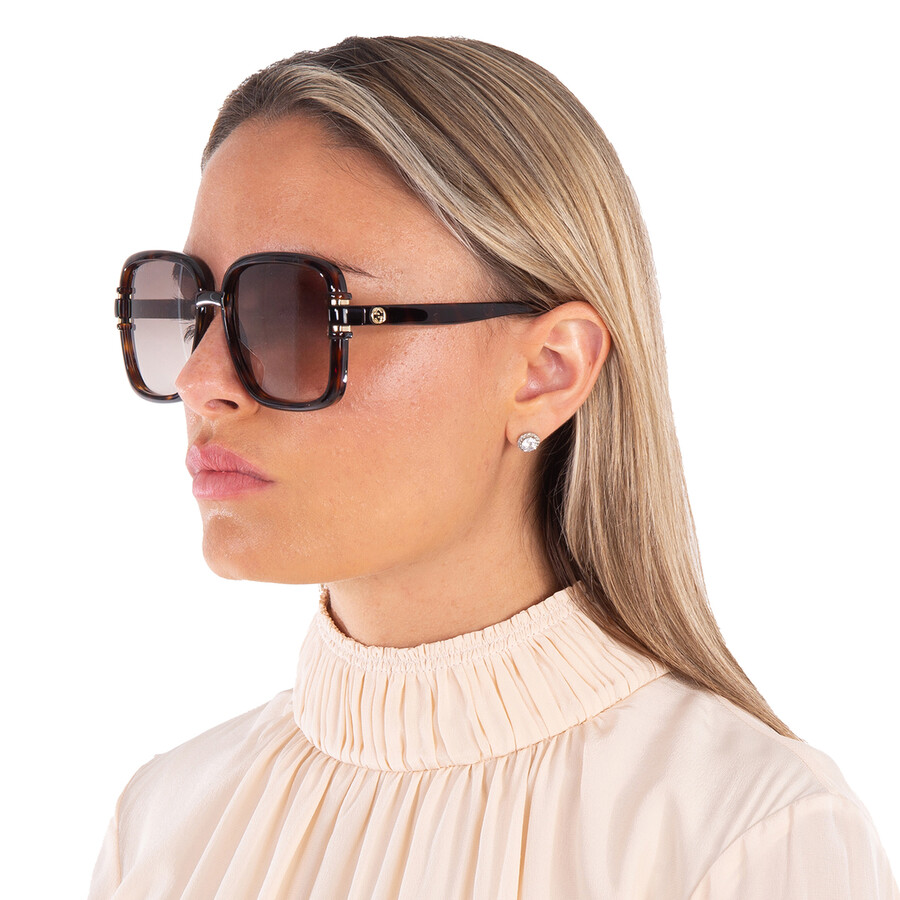 Gucci Gradient Brown Square Ladies Sunglasses GG1066S 002 59 ...