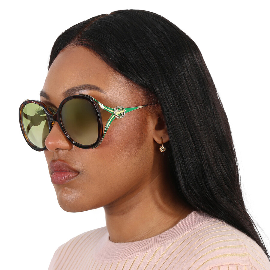 Gucci Gradient Green Butterfly Ladies Sunglasses GG0226S 006 56 ...