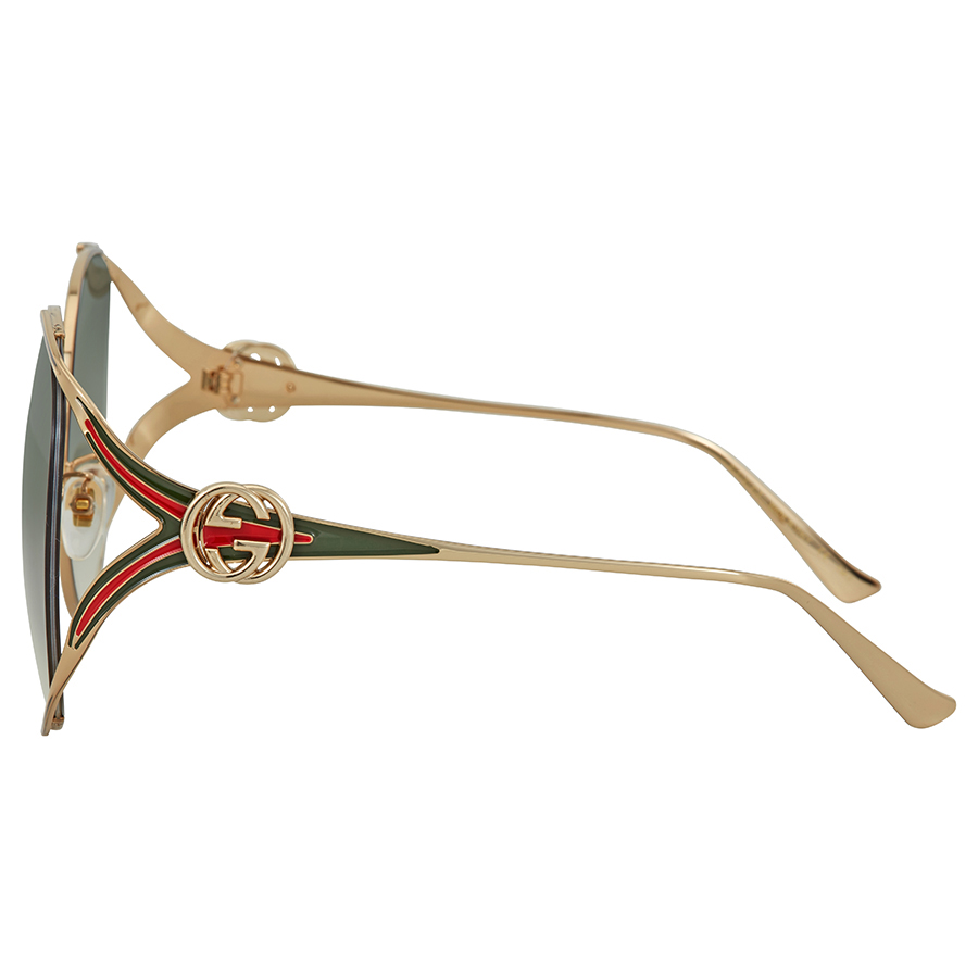 Gucci Green Gradient Sunglasses GG0225S 003 63 889652090481 ...