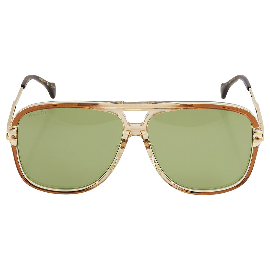 Gucci Green Navigator Men's Sunglasses GG1105S 003 63 889652376417 ...