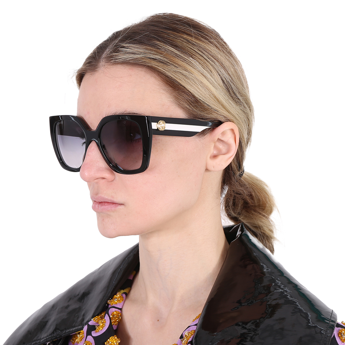 Gucci Grey Gradient Oversized Ladies Sunglasses GG1300S-004 55 GG1300S ...