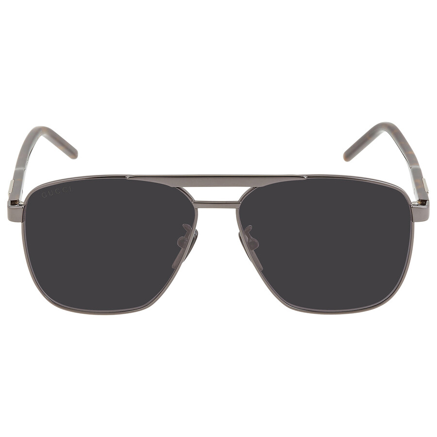 Gucci Grey Navigator Men's Sunglasses GG1164S 001 58 889652379234 ...
