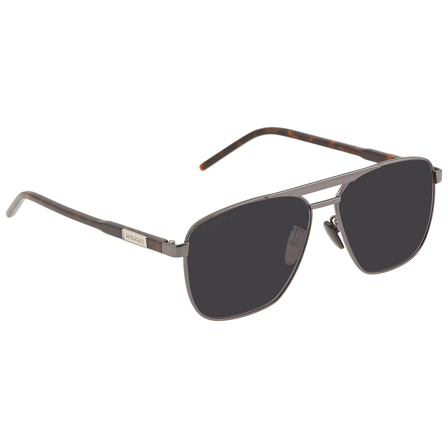 Gucci Grey Navigator Men's Sunglasses GG1164S 001 58 889652379234 - Sunglasses - Jomashop