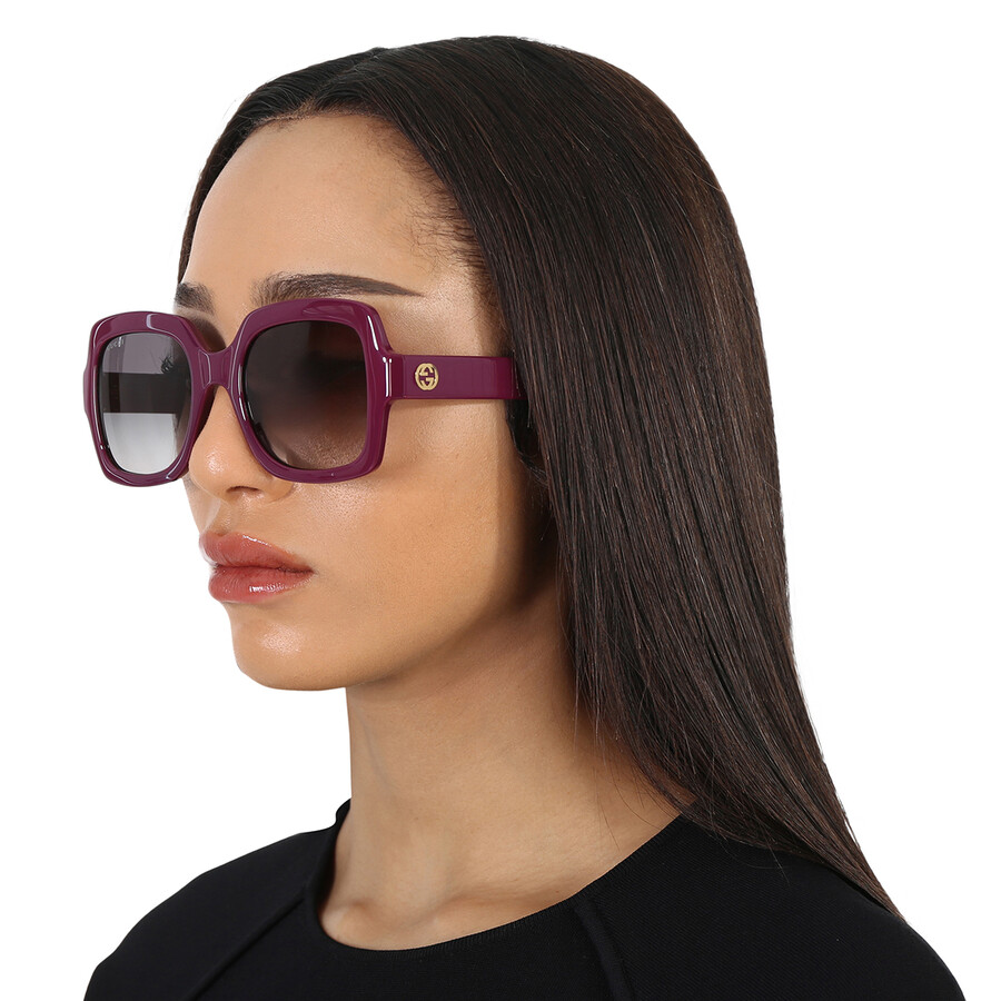 Gucci Grey Square Ladies Sunglasses GG1337S 007 54 889652438023 ...