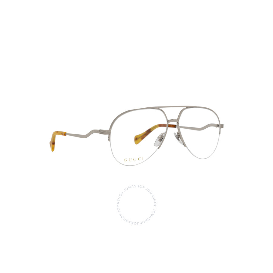 Gucci Mens Silver Tone Pilot Eyeglass Frames Gg0971o002 Gg0971o 002