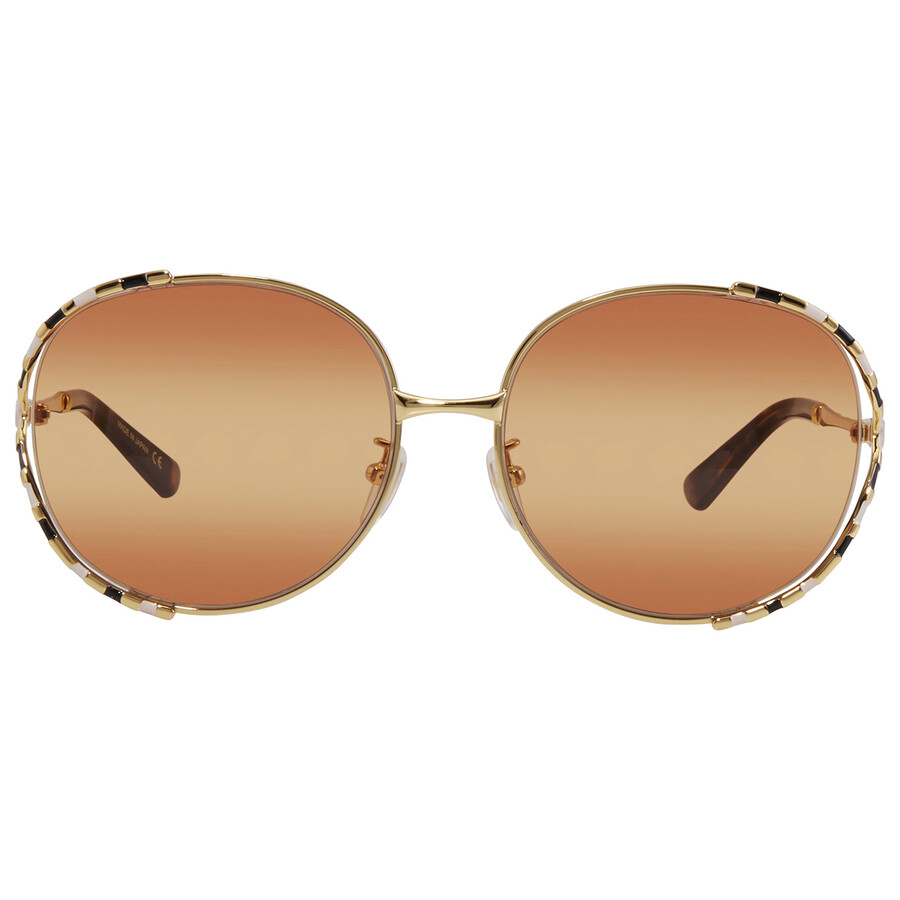 Gucci Orange Gradient Round Ladies Sunglasses GG0595S 003 59 ...