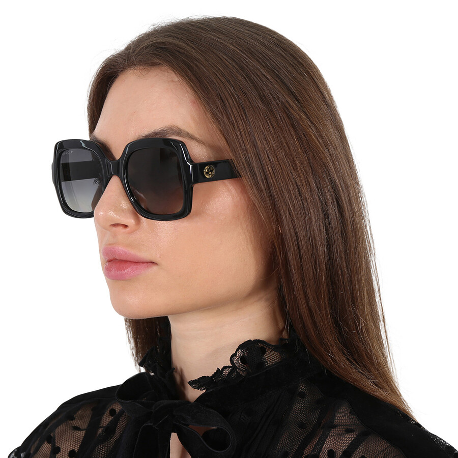 Gucci Polarized Grey Square Ladies Sunglasses GG1337S 002 54 ...