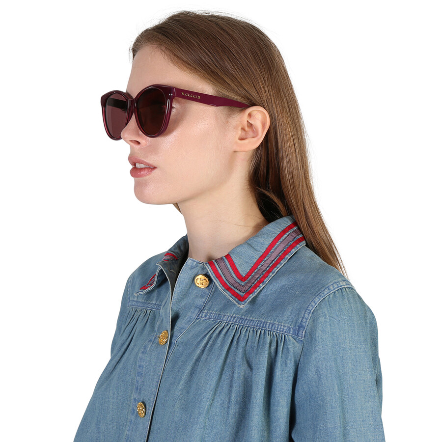 Gucci Purple Cat Eye Ladies Sunglasses Gg1171sk 004 57 889652391946