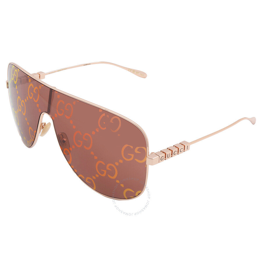 Gucci Red Logo Shield Ladies Sunglasses GG1436S 003 99 889652440248 ...