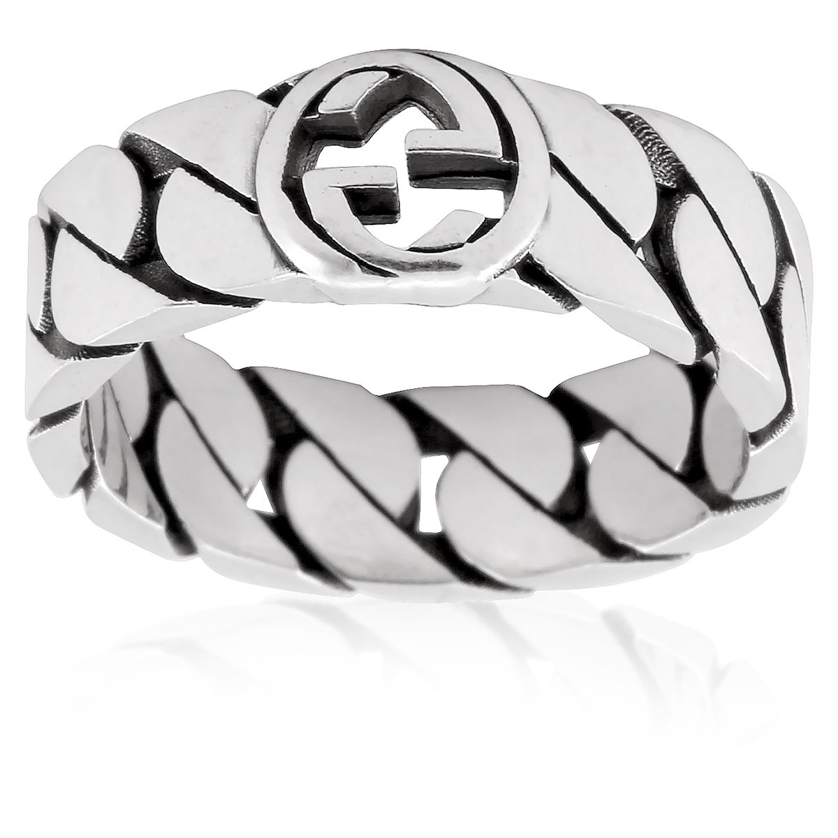 Gucci Sterling Silver Interlocking G Ring, Size 16 YBC661513001 ...