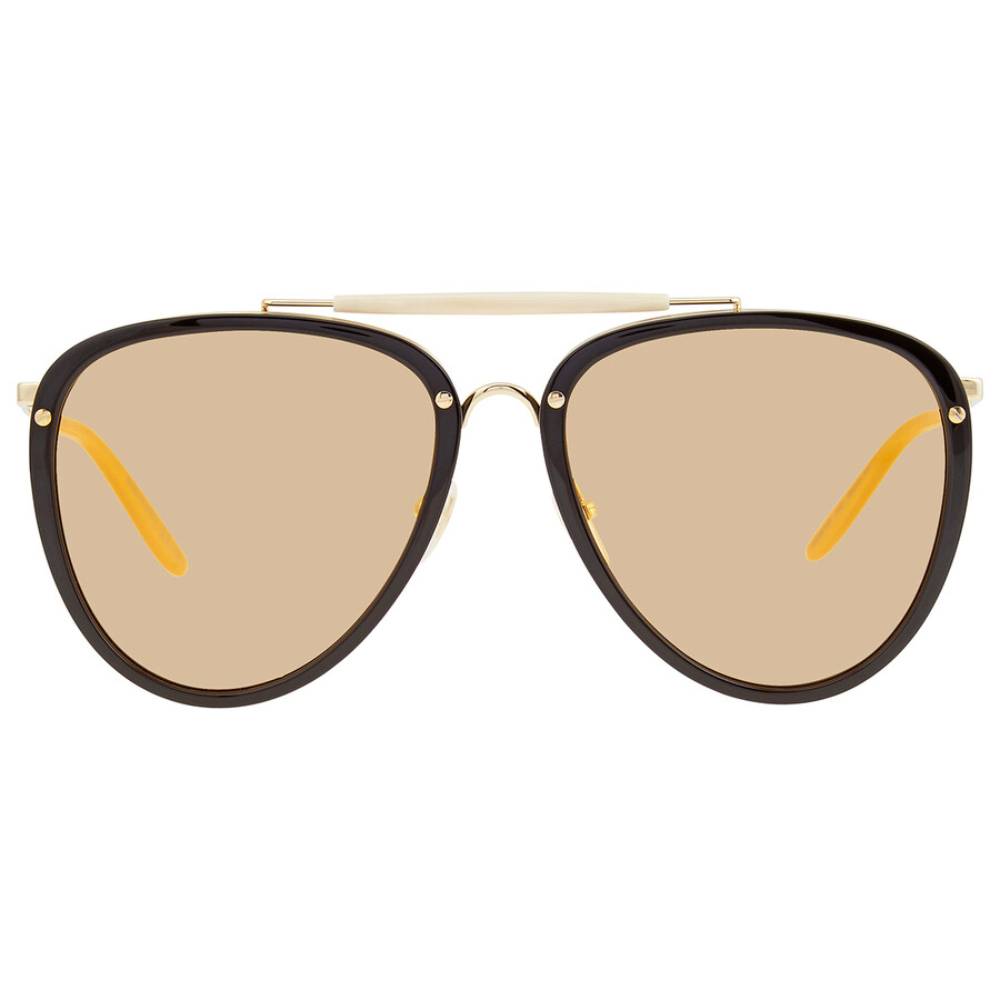Gucci Yellow Pilot Men's Sunglasses GG0672S 002 58 889652281407 ...