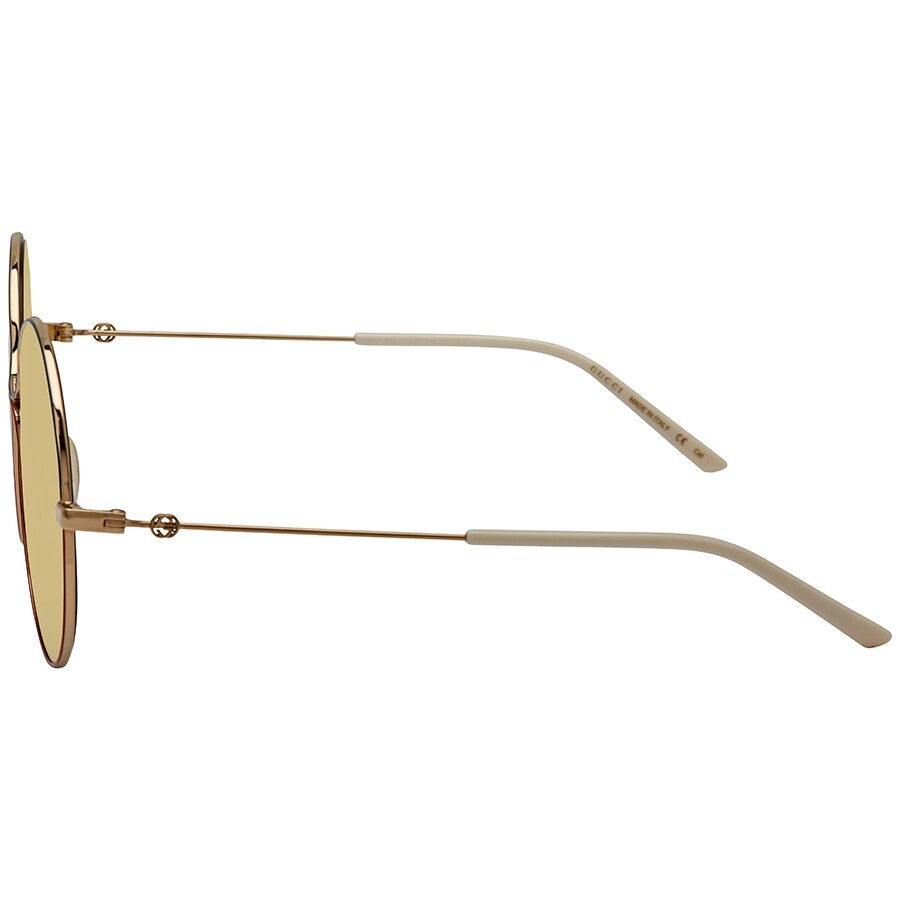 Gucci Yellow Round Ladies Sunglasses GG0395S 005 59 889652174082 ...