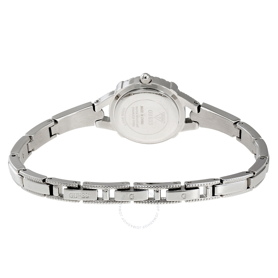 Guess Angelic Silver Dial Ladies Crystal Watch W0135L1 091661424397 ...