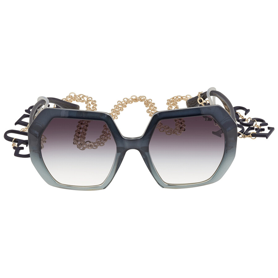 Guess Blue Gradient Geometric Ladies Sunglasses GU7786 86W 57 ...