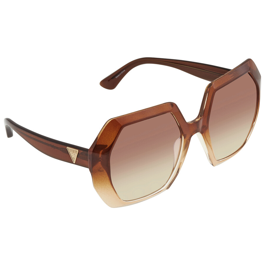 Guess Brown Mirror Geometric Ladies Sunglasses GU7786-A 47G 57 ...