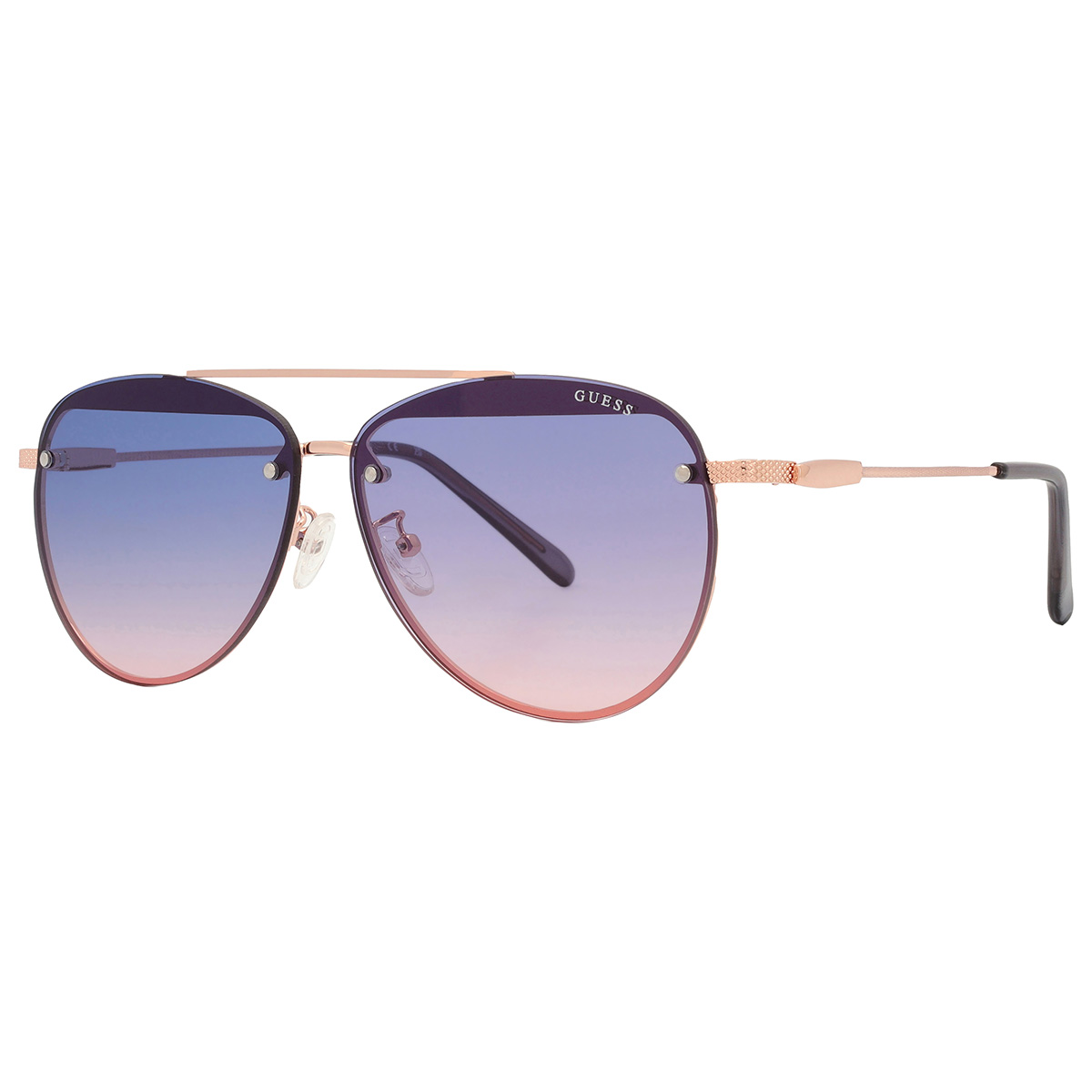 Guess Factory Blue Gradient Pilot Ladies Sunglasses GF0386 28W 63 ...
