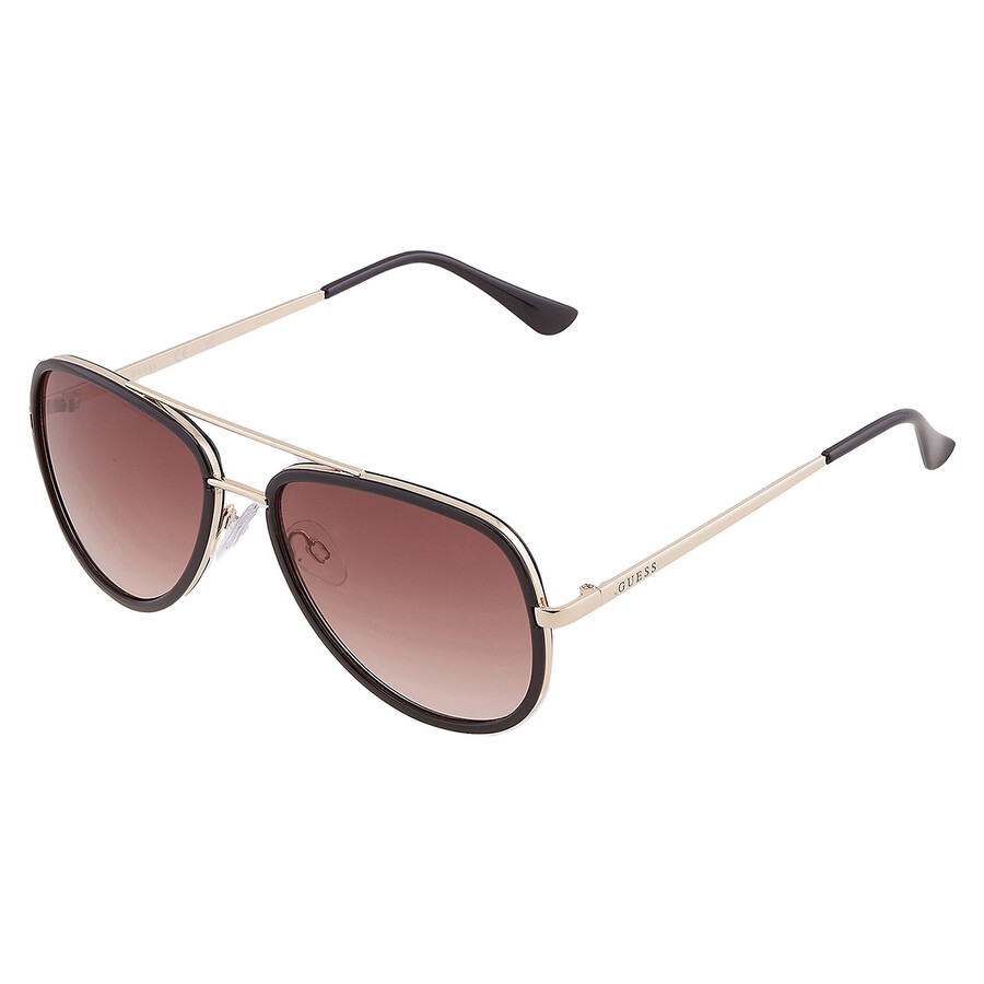 Guess Factory Smoke Gradient Pilot Ladies Sunglasses GF0417 01B 59 ...