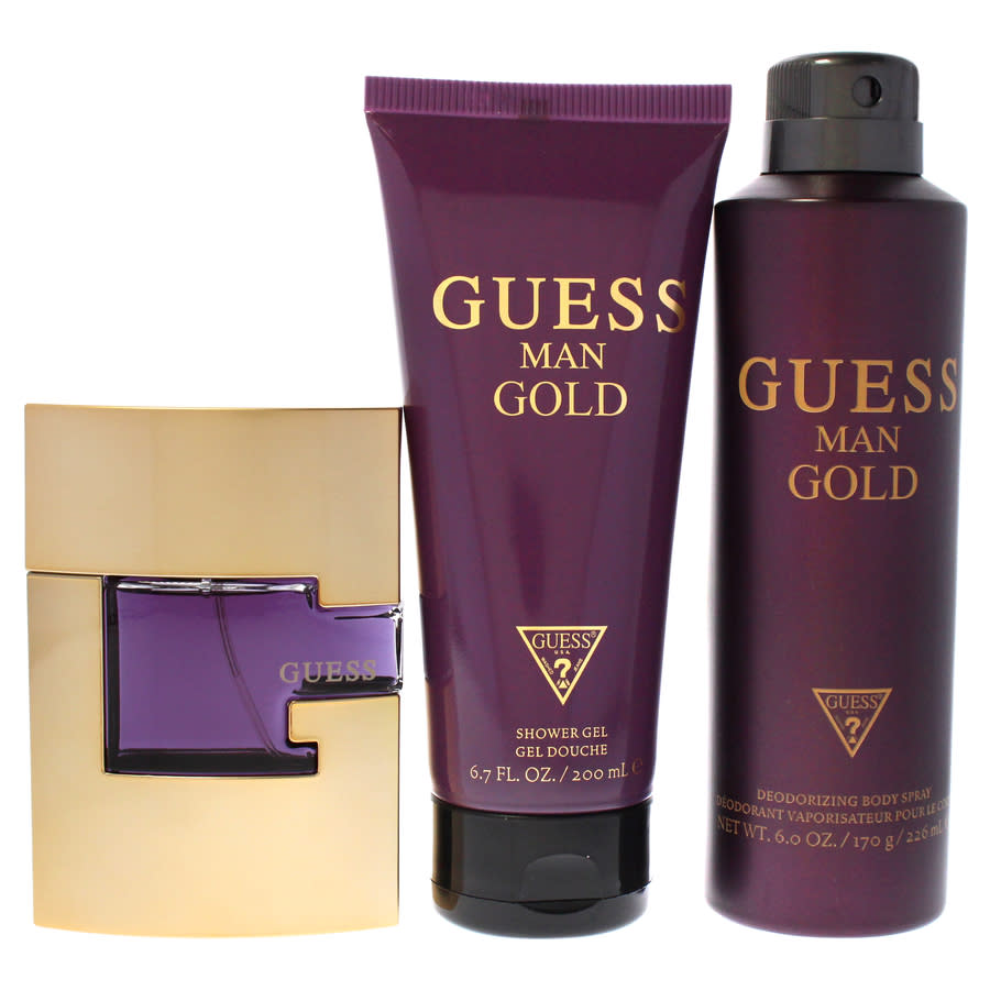 Guess Gold by Guess for Men - 3 Pc Gift Set 2.5oz EDT Spray, 6.0oz ...