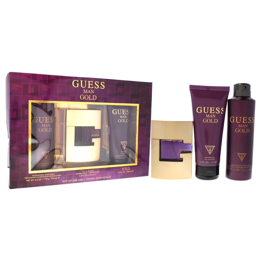 Guess Gold by Guess for Men - 3 Pc Gift Set 2.5oz EDT Spray, 6.0oz ...