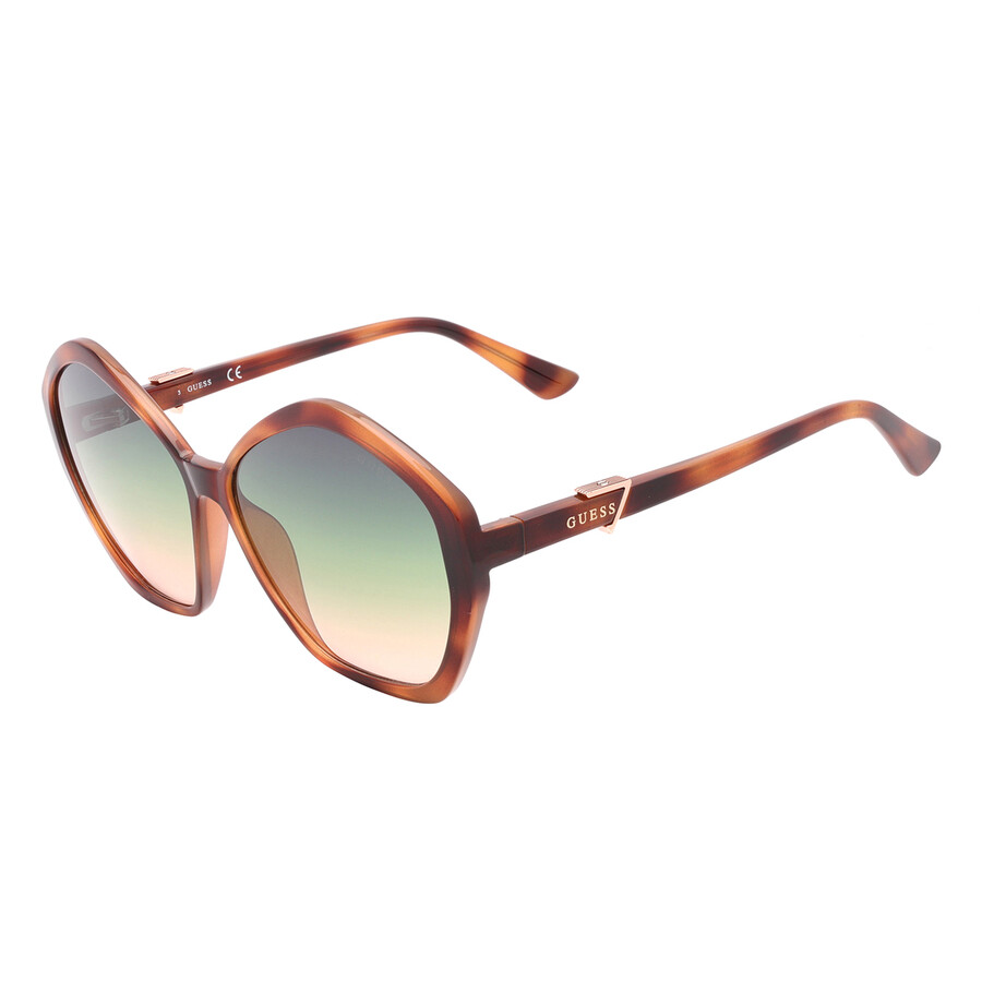Guess Green Gradient Geometric Ladies Sunglasses GU7813 53P 58 ...