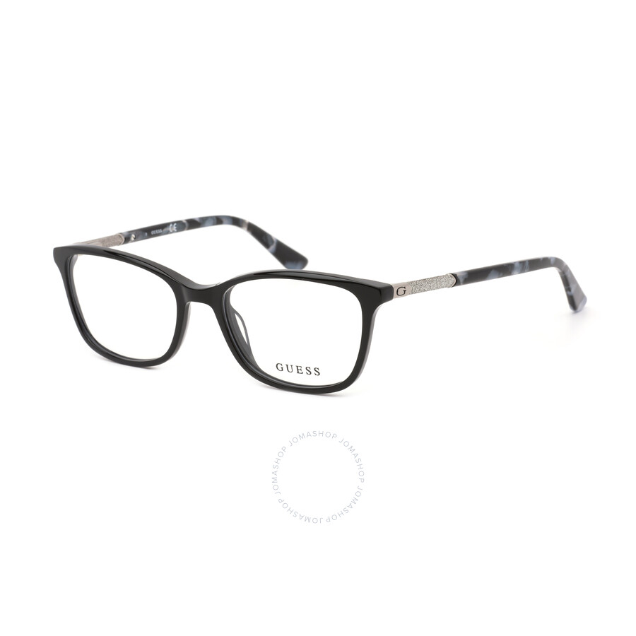 Guess Ladies Black Rectangular Eyeglass Frames Gu265800152 664689921065