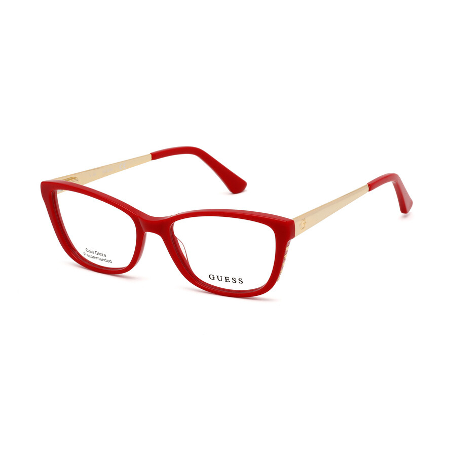 Guess Ladies Red Rectangular Eyeglass Frames GU272106652 889214044440 ...