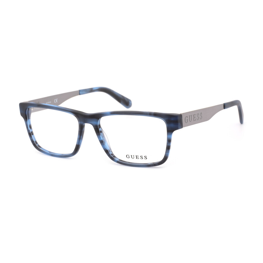 Guess Men's Blue Rectangular Eyeglass Frames GU199509254 889214145123 ...