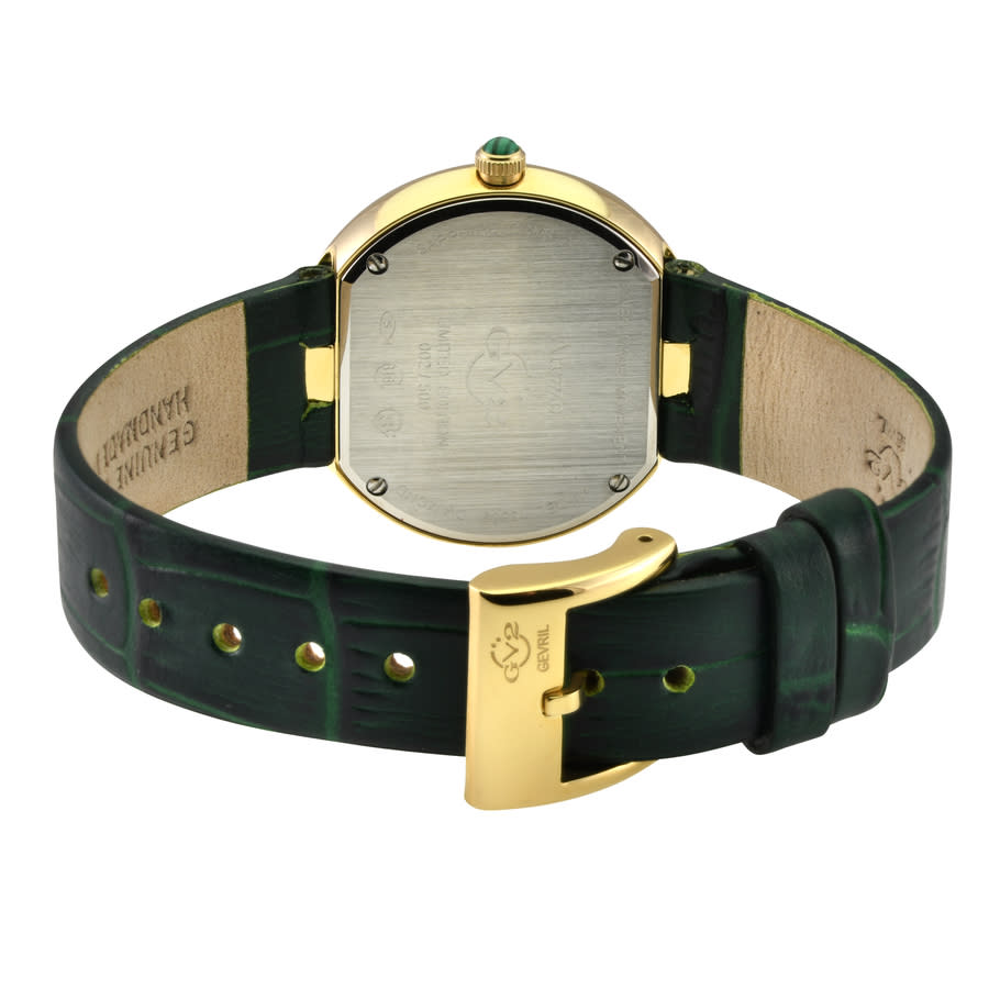 Gv2 By Gevril Arezzo Quartz Diamond Green Dial Ladies Watch 13302 ...