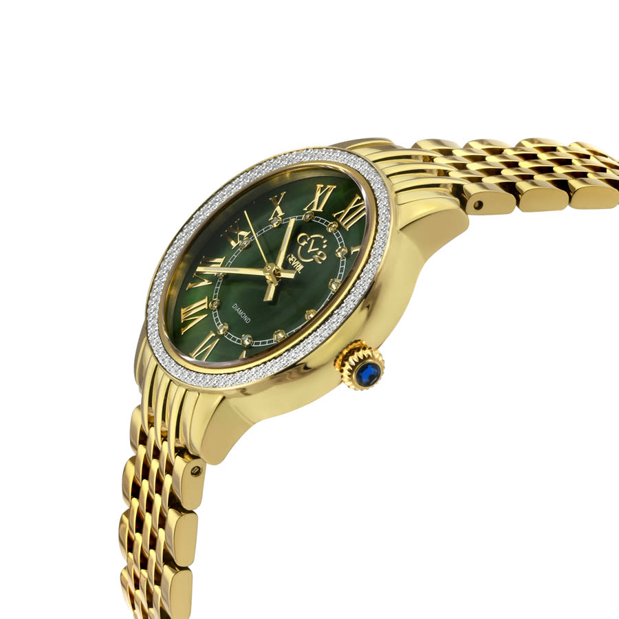 Gv2 By Gevril Astor Iii Quartz Green Dial Ladies Watch 9154B ...