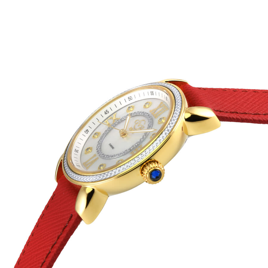 Gv2 By Gevril Marsala Vegan Diamond Mother of Pearl Dial Ladies Watch ...