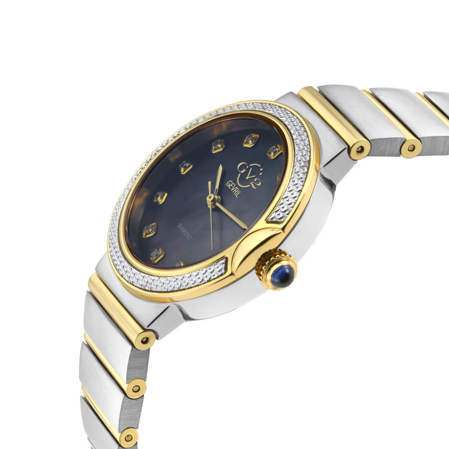 Gv2 By Gevril Sorrento Diamond Mother of Pearl Dial Ladies Watch 12440B ...