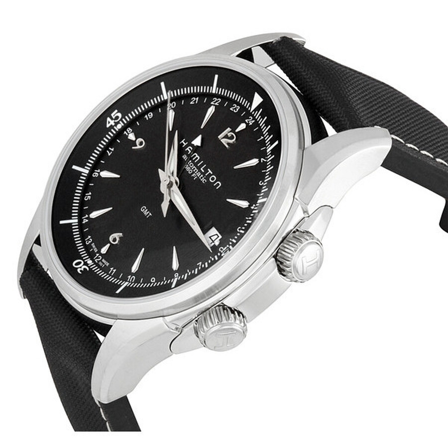 Hamilton Jazzmaster GMT Traveler Black Dial Stainless Steel Men's Watch ...